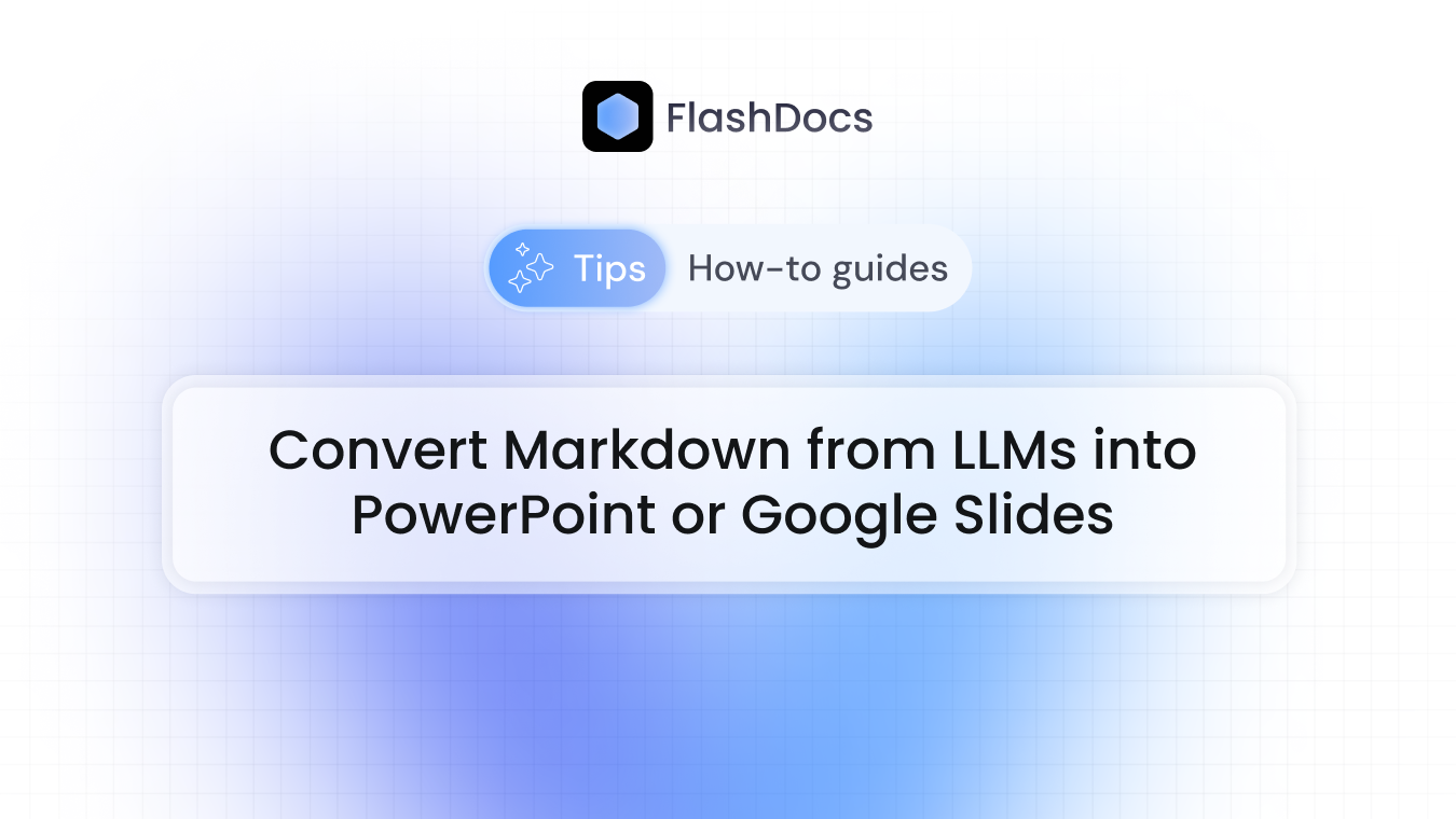 Convert Markdown from LLMs into PowerPoint or Google Slides